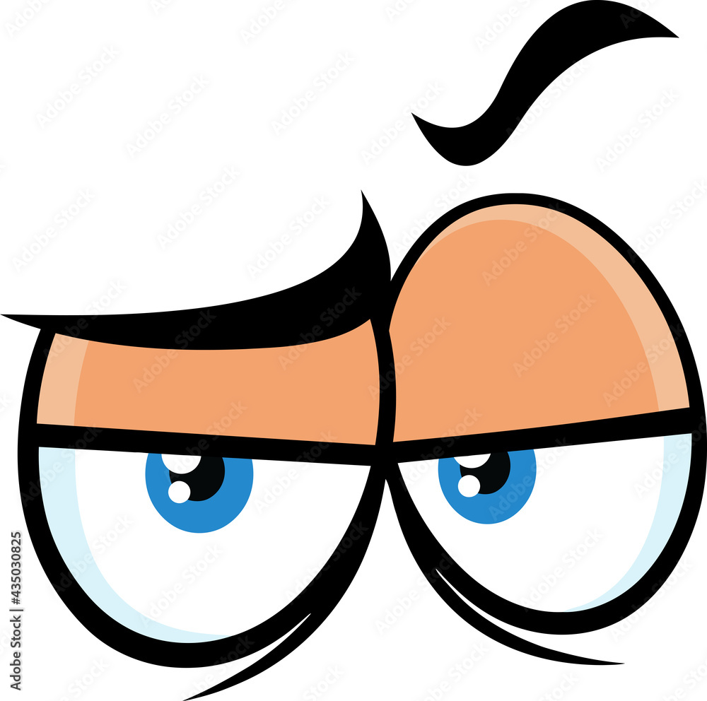 Insecure Cartoon Funny Eyes. Vector Hand Drawn Illustration Isolated On ...
