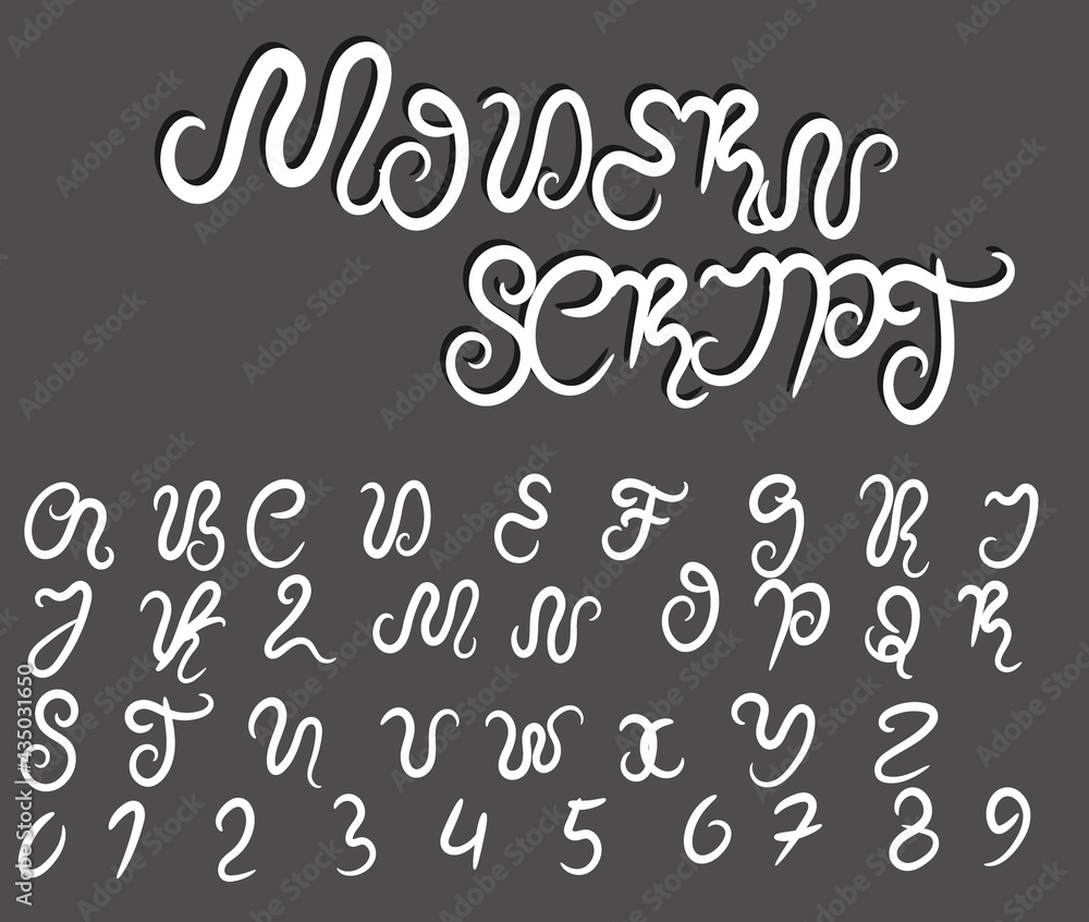 stylized lettering vector alphabet font Stock Vector | Adobe Stock