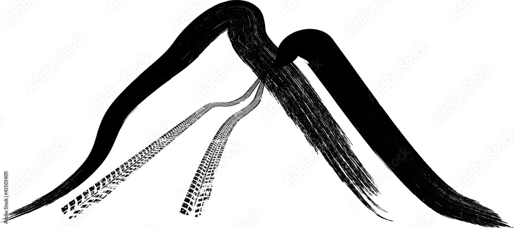 Vector off road mountain . Textured Tire Track . Design Element . Car ...