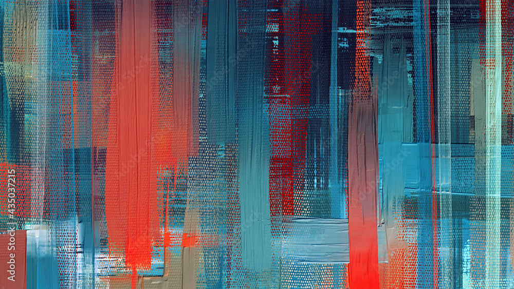 Wide large size colorful hand drawn artwork in contemporary style ...