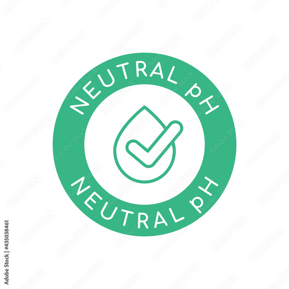 Neutral PH Icon Droplet With A Check Mark In A Circle Label For Skin neutral-ph-icon-droplet-with-a-check-mark-in-a-circle-label-for-skin