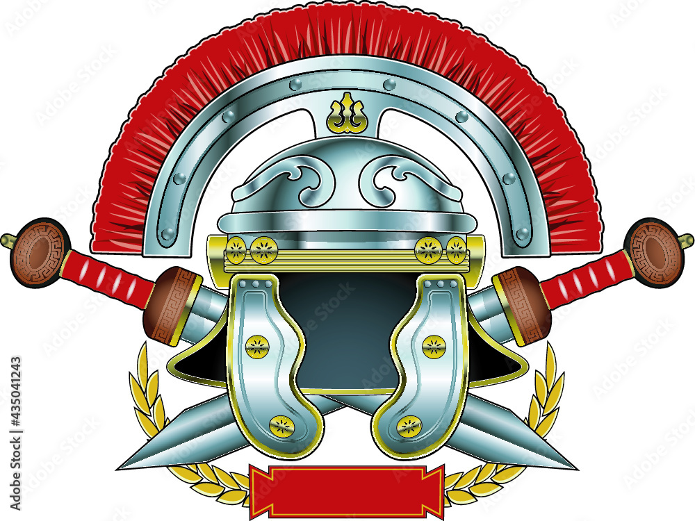roman centurion helmet with crossed swords Stock Vector | Adobe Stock