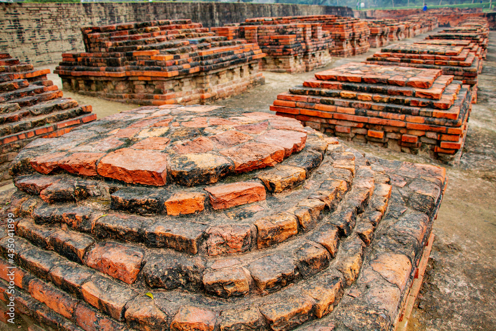 Old Brick structures at Sarnath in India where Lord Budha gave his ...