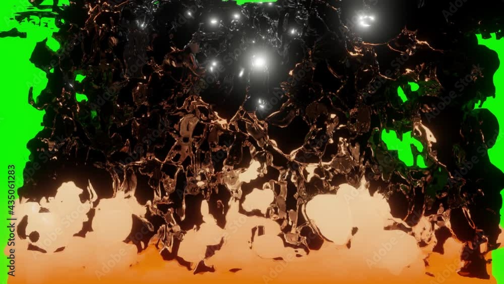 cartoon fire and smoke animation on green screen, cartoon FX elements ...