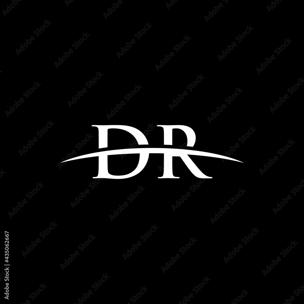 Initial letter DR, overlapping movement swoosh horizon, logo design ...