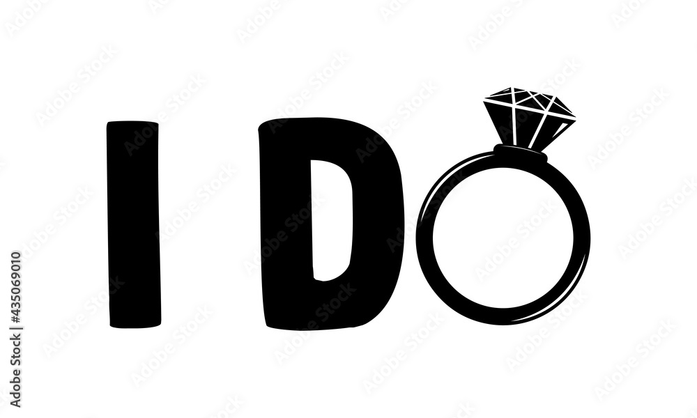 I do - Wedding t shirts design, Hand drawn lettering phrase ...