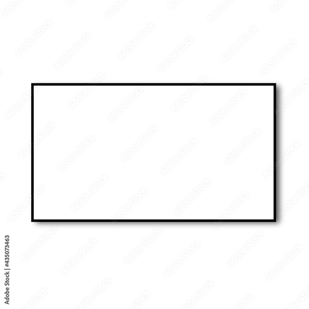 One Horizontal rectangular blank foto frame with black borders, Picture ...