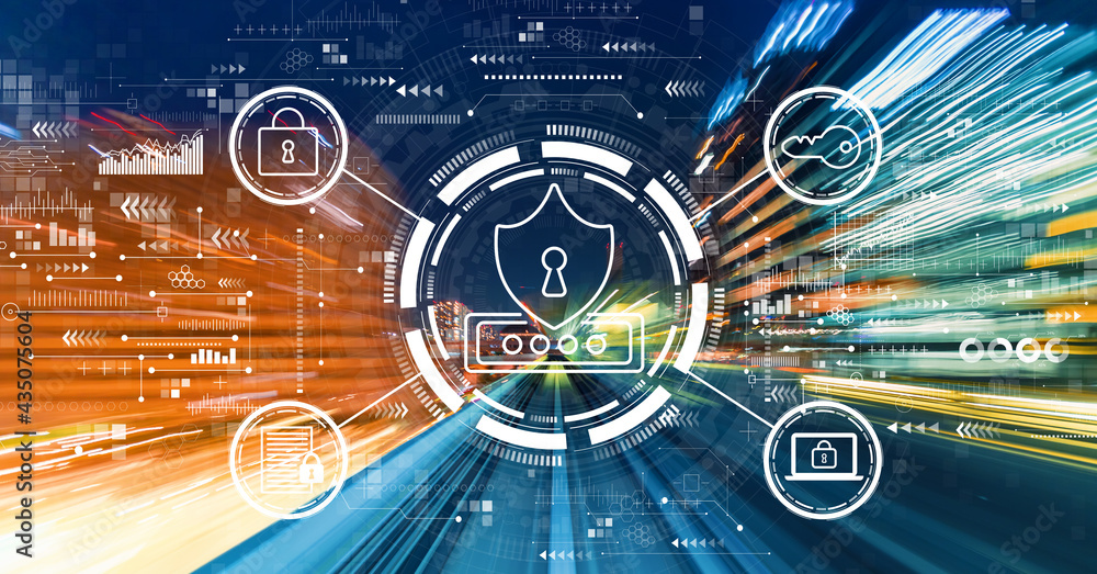Cyber security theme with high speed motion blur Stock Photo | Adobe Stock