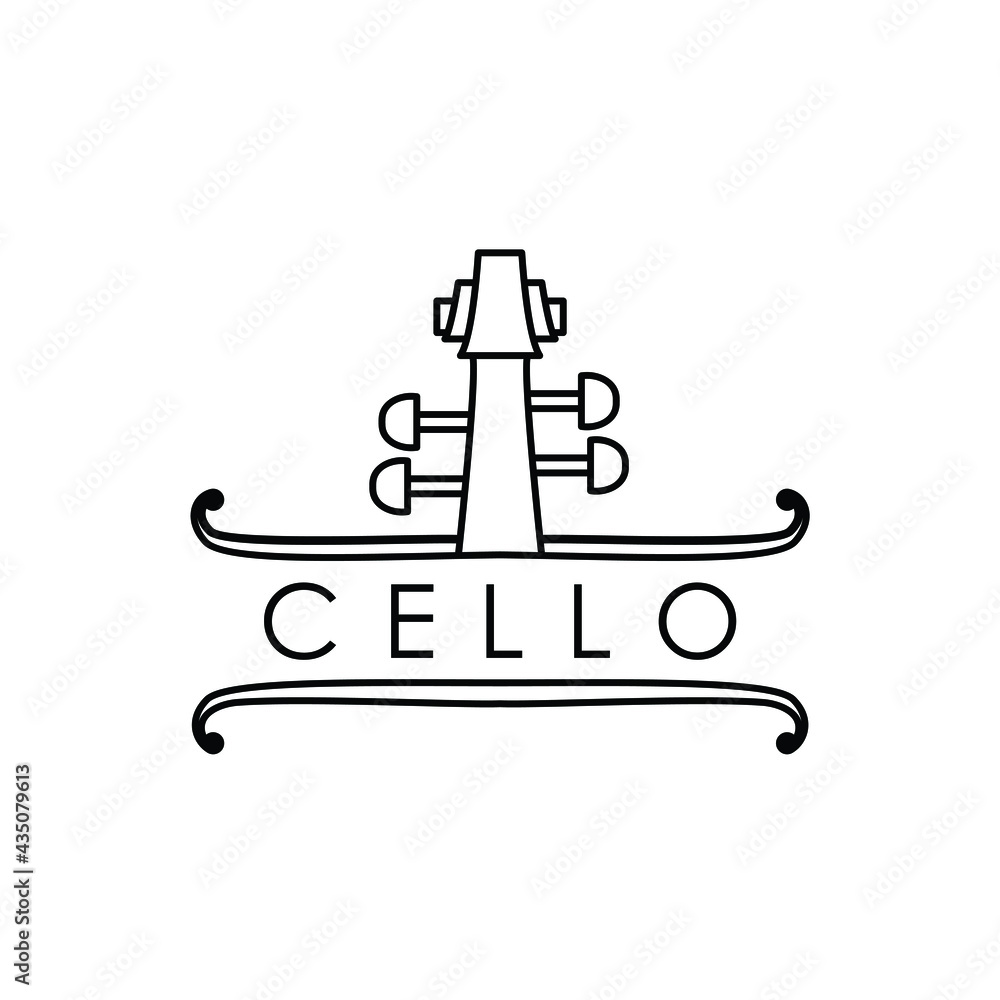 cello or violin instrument line art logo design inspiration Stock ...
