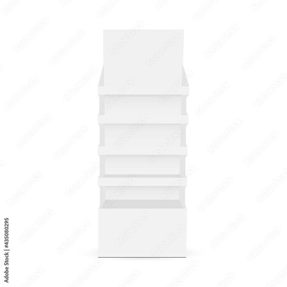 Cardboard POS Display Mockup, Front View, Isolated on White Background ...