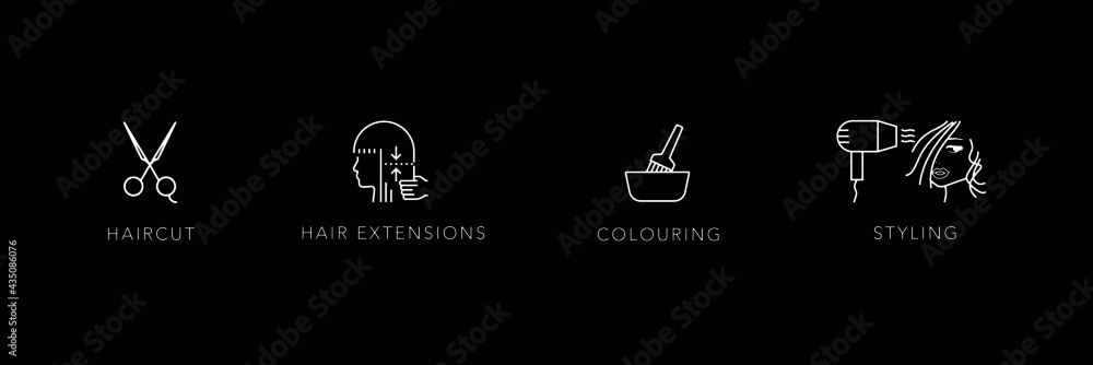 Beauty salon icon set. Hair stylist icons. Download it now Stock Vector ...