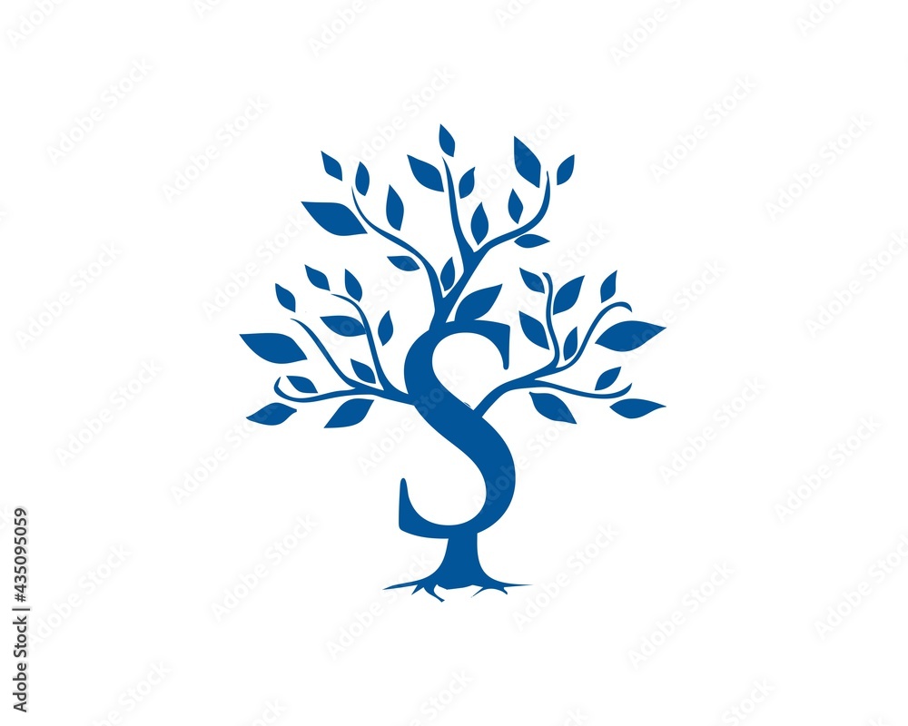 letter s with tree vector logo Stock Vector | Adobe Stock