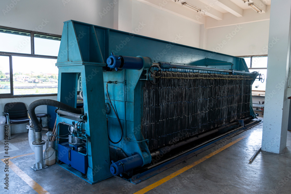 Sludge filter in waste water treatment plant Stock Photo | Adobe Stock