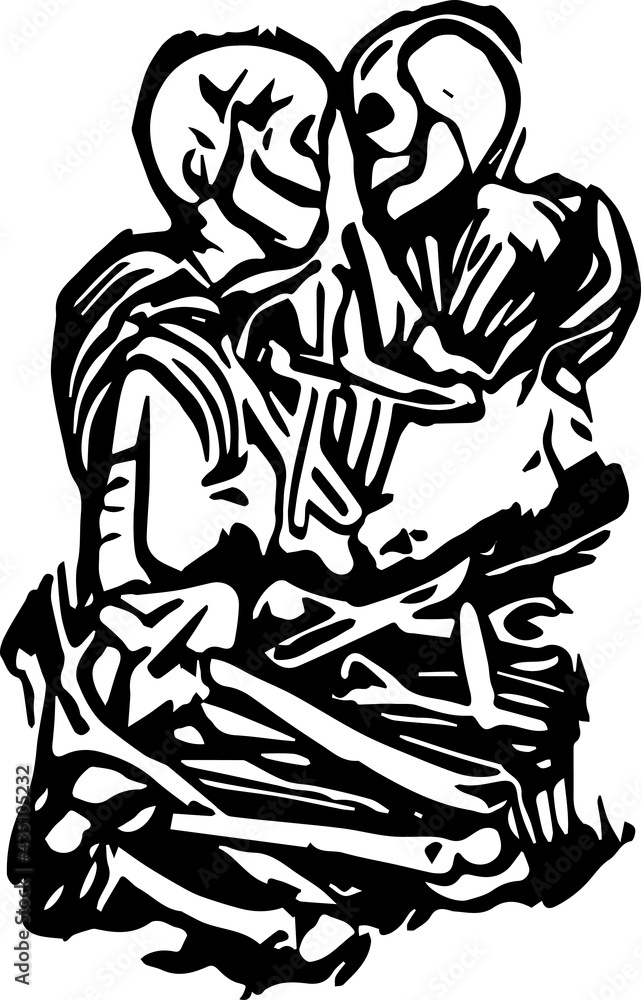 Lovers of Valdaro, also known as the "Valdaro Lovers," sketch ...