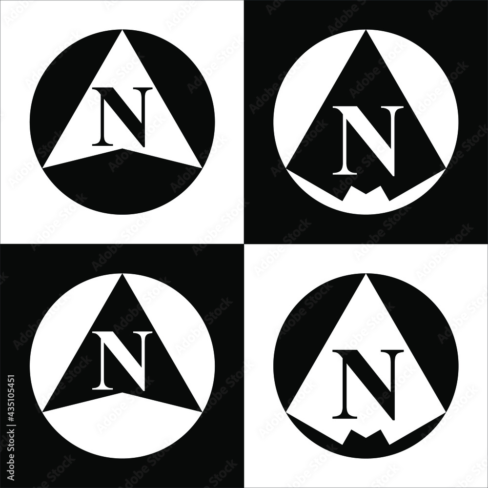 North symbol. Icons of North direction sign for map. Set of 4 direction ...