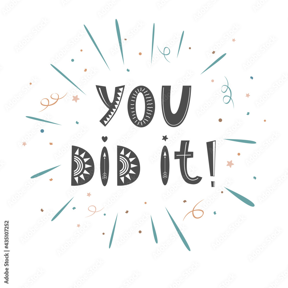 You did it lettering in Scandinavian style. Hand drawn invitation print ...