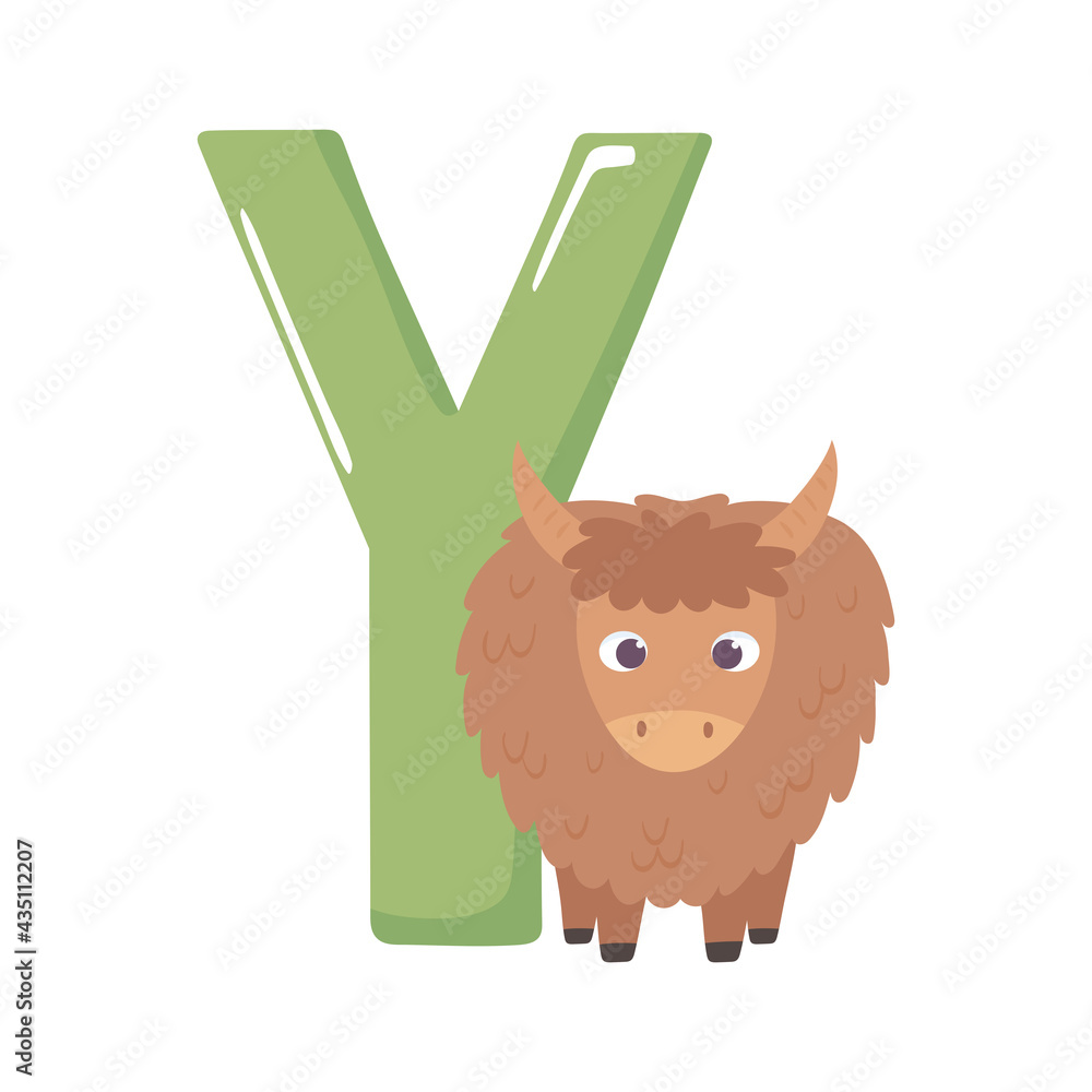yak animal alphabet Stock Vector | Adobe Stock