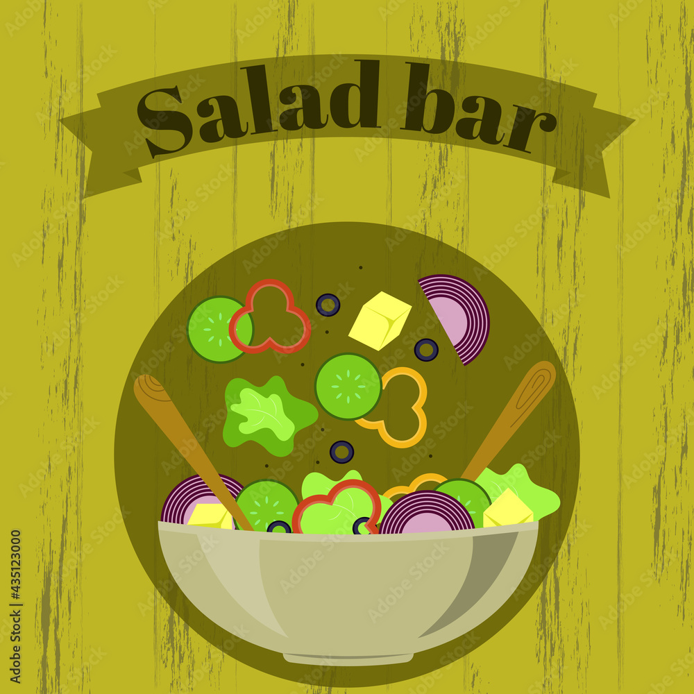 Bowl with vegetable salad. Natural and healthy food. Salad bar ...