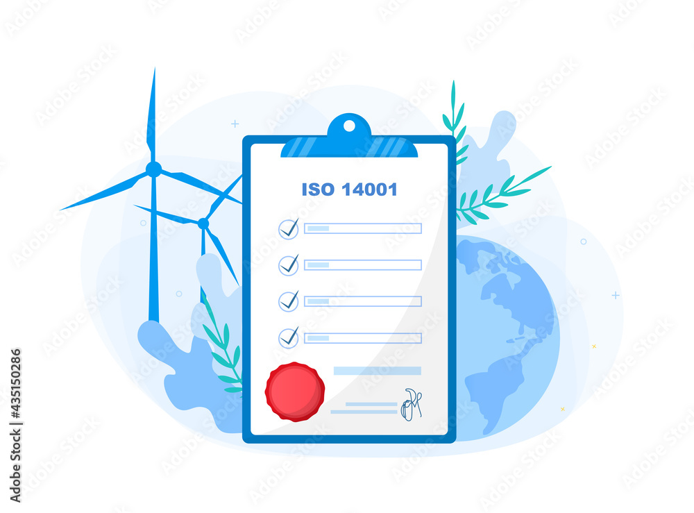 Environmental management system checklist in clipboard Stock Vector ...