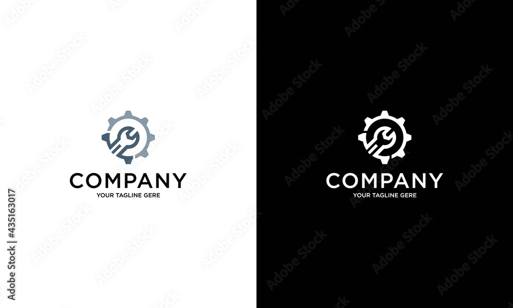 Vector lock and gear repair logo combination. Lock symbol or icon and ...