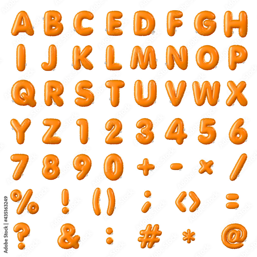 balloon Text. Inflatable Typerface collection.Inflatable balloon fonts ...