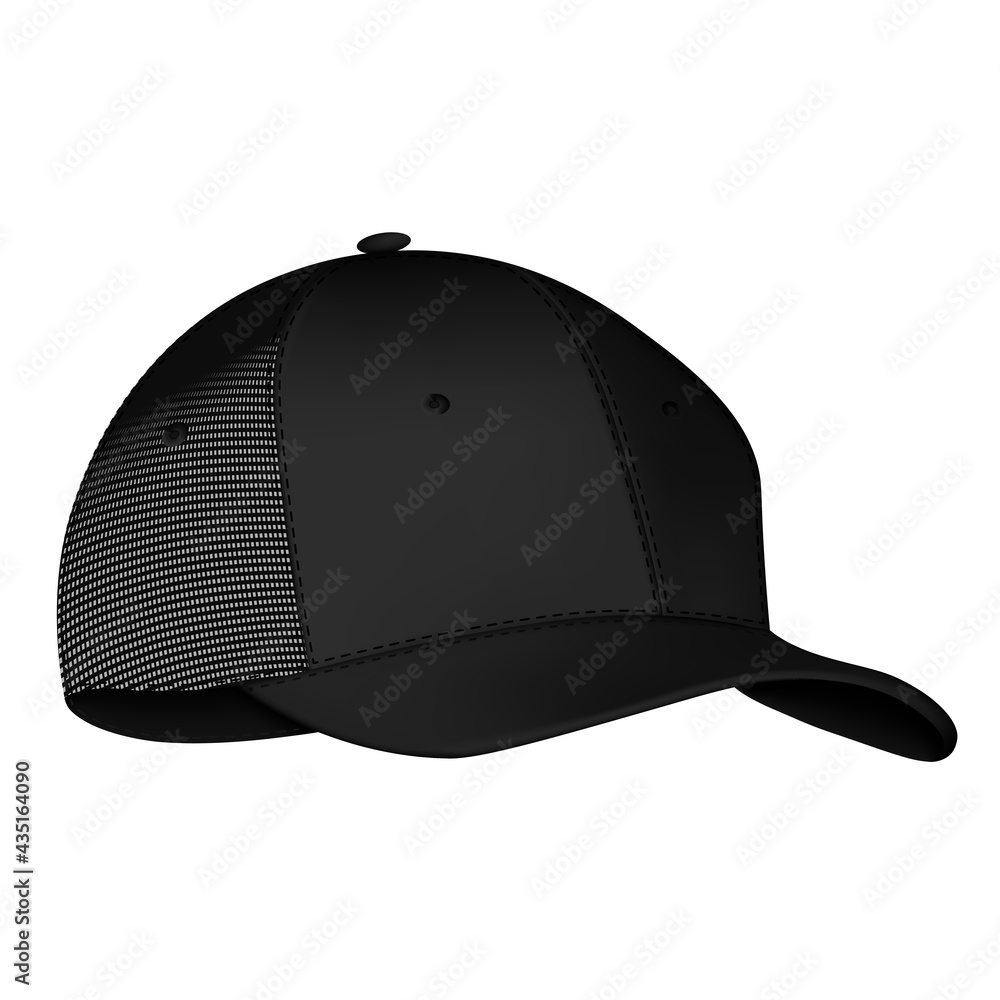 Vector baseball cap front and side view. Mockup isolated on transparent ...
