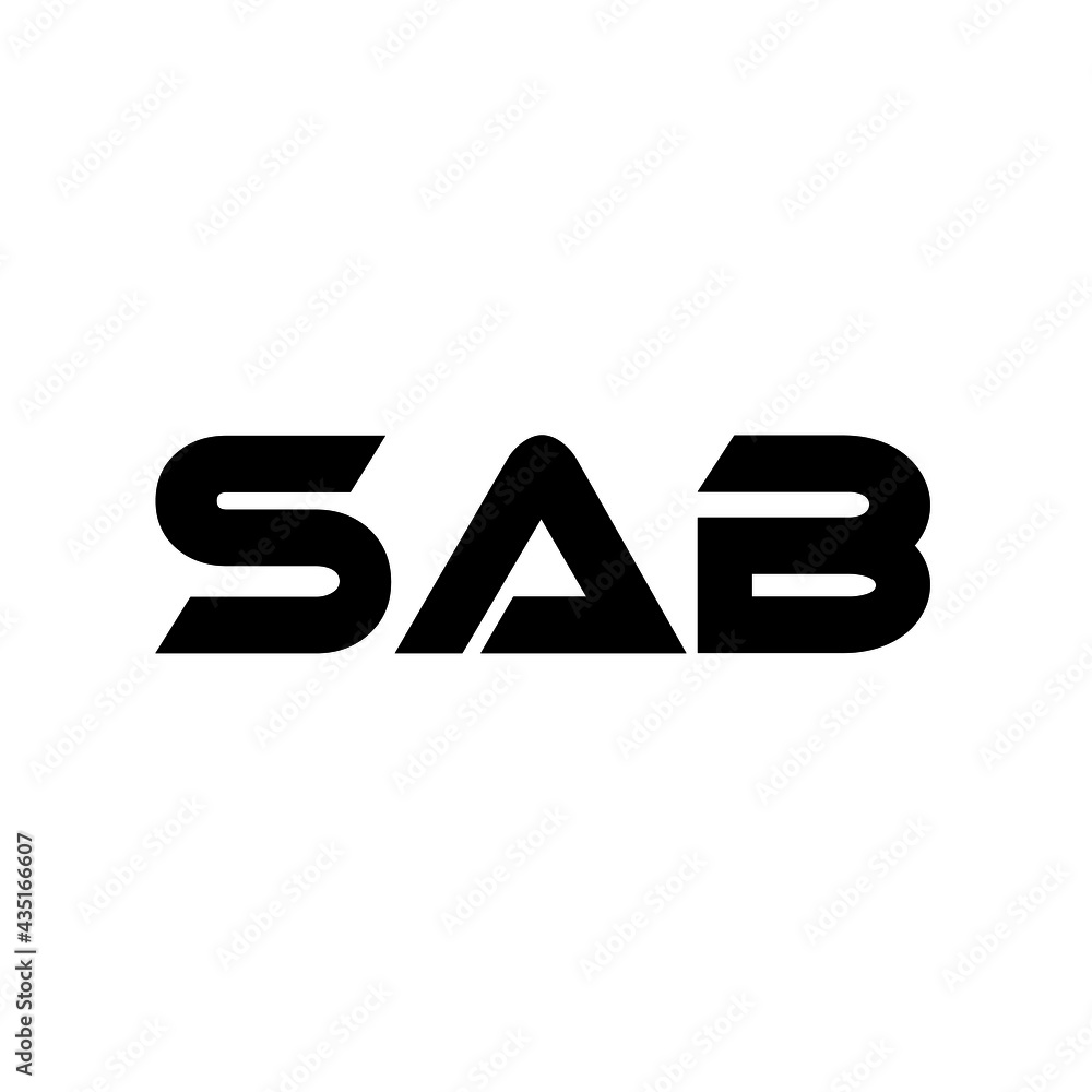 SAB letter logo design with white background in illustrator, vector ...