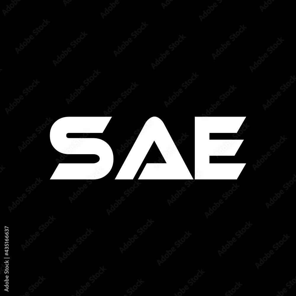 SAE letter logo design with black background in illustrator, vector ...