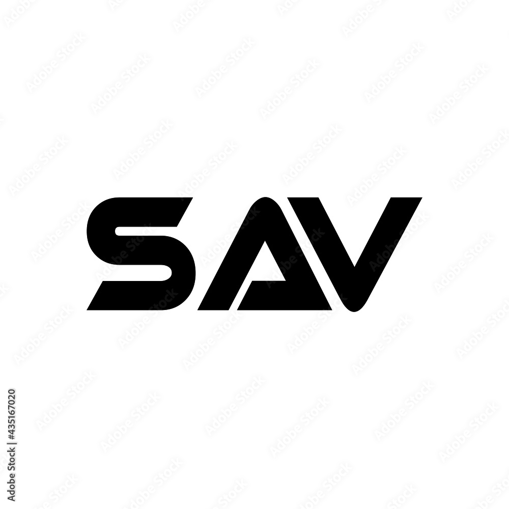 SAV letter logo design with white background in illustrator, vector ...
