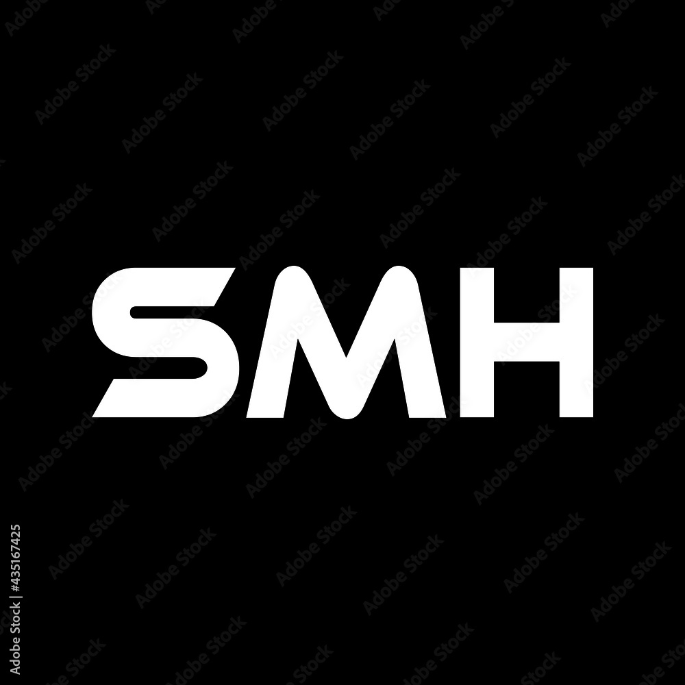 SMH letter logo design with black background in illustrator, vector ...