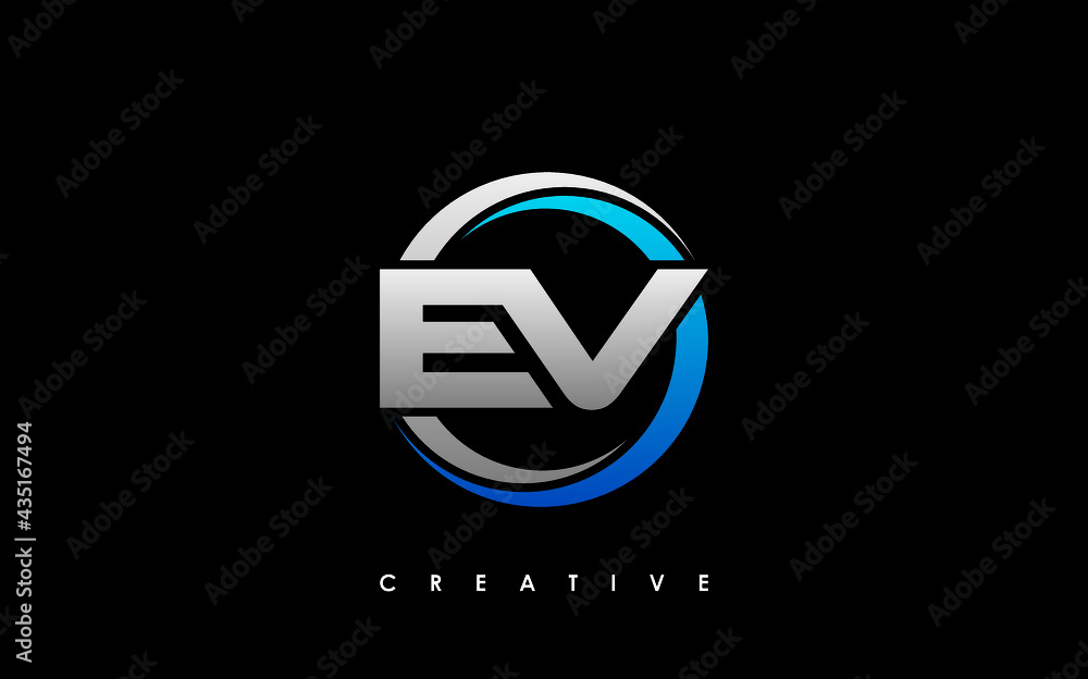 EV Letter Initial Logo Design Template Vector Illustration Stock Vector ...