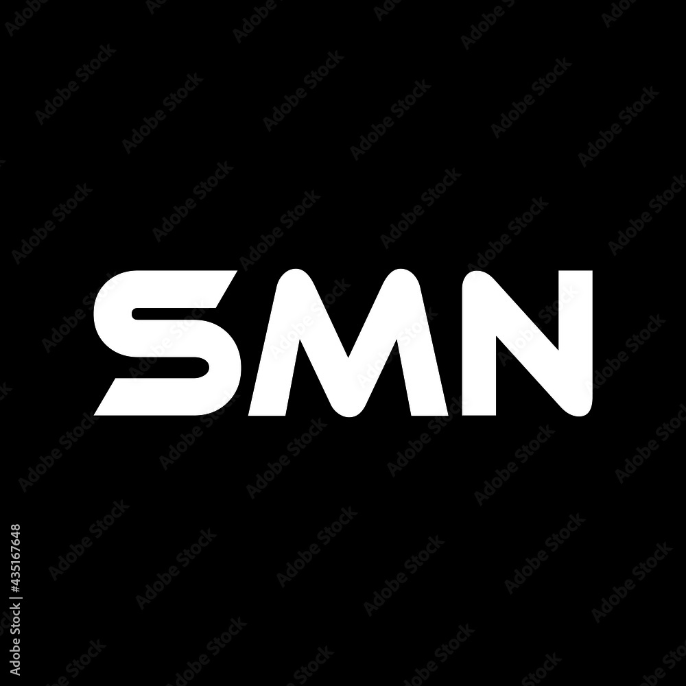 SMN letter logo design with black background in illustrator, vector ...