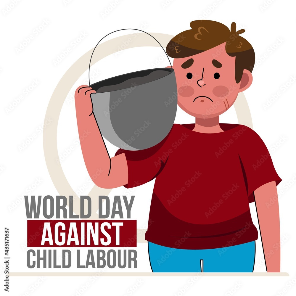 Cartoon World Day Against Child Labour Illustration_2 Stock ...
