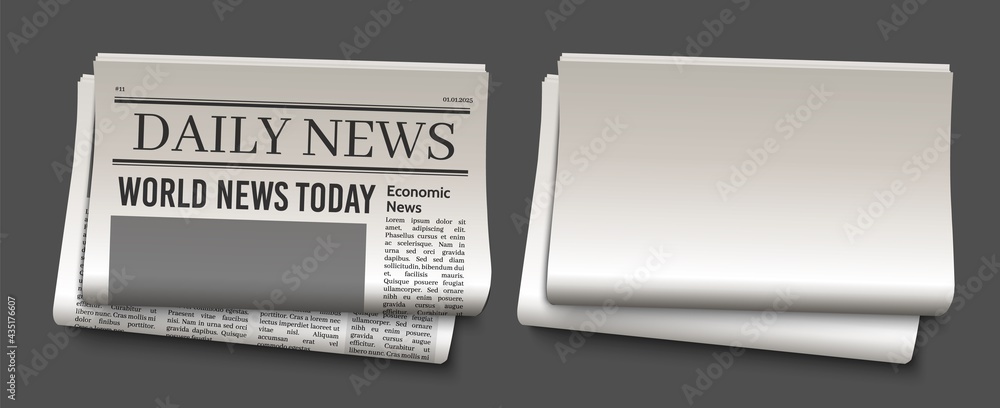Newspaper headline template. News paper headline vector mockup. Tabloid ...