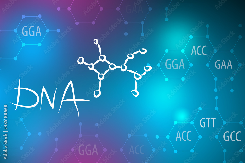 DNA schema. DNA molecules and compounds. Variants of the combination of ...