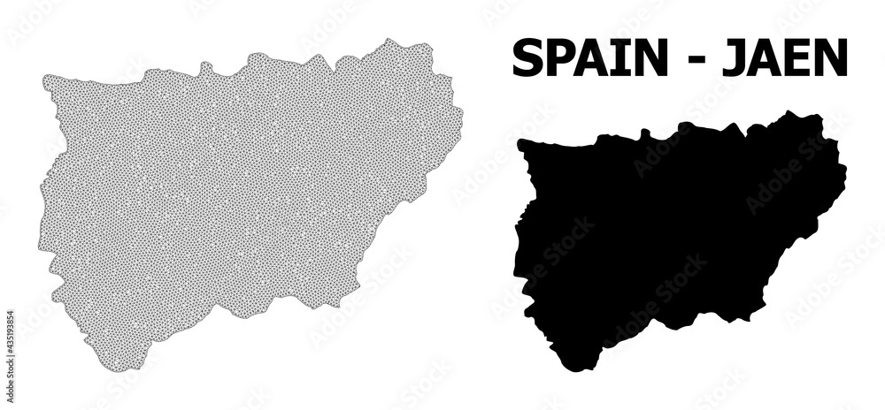 Polygonal mesh map of Jaen Spanish Province in high resolution. Mesh ...