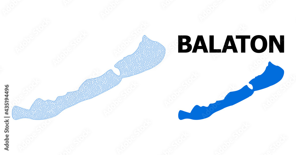 Polygonal mesh map of Balaton Lake in high detail resolution. Mesh ...