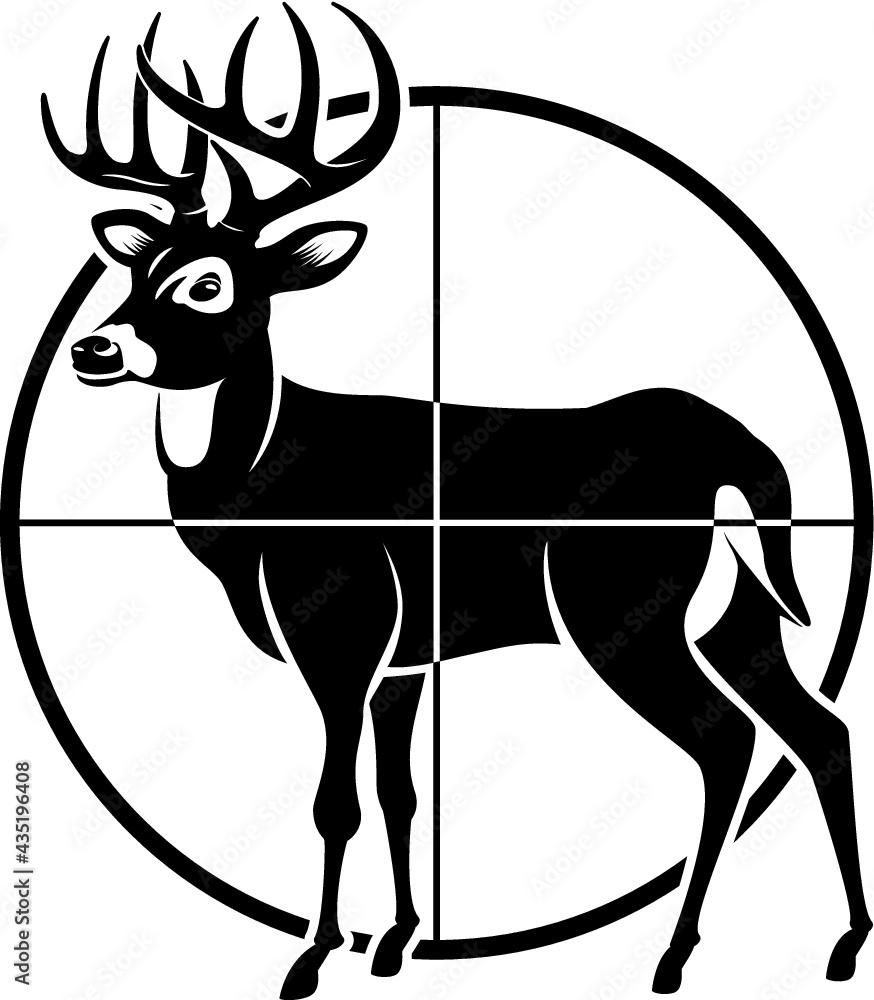 buck in crosshair sight of a gun Stock Vector | Adobe Stock