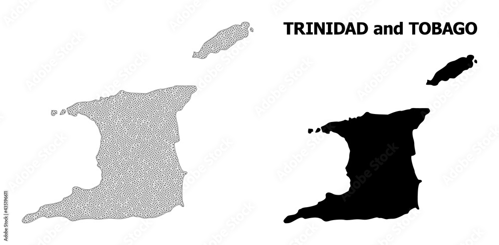 Polygonal mesh map of Trinidad and Tobago in high detail resolution ...