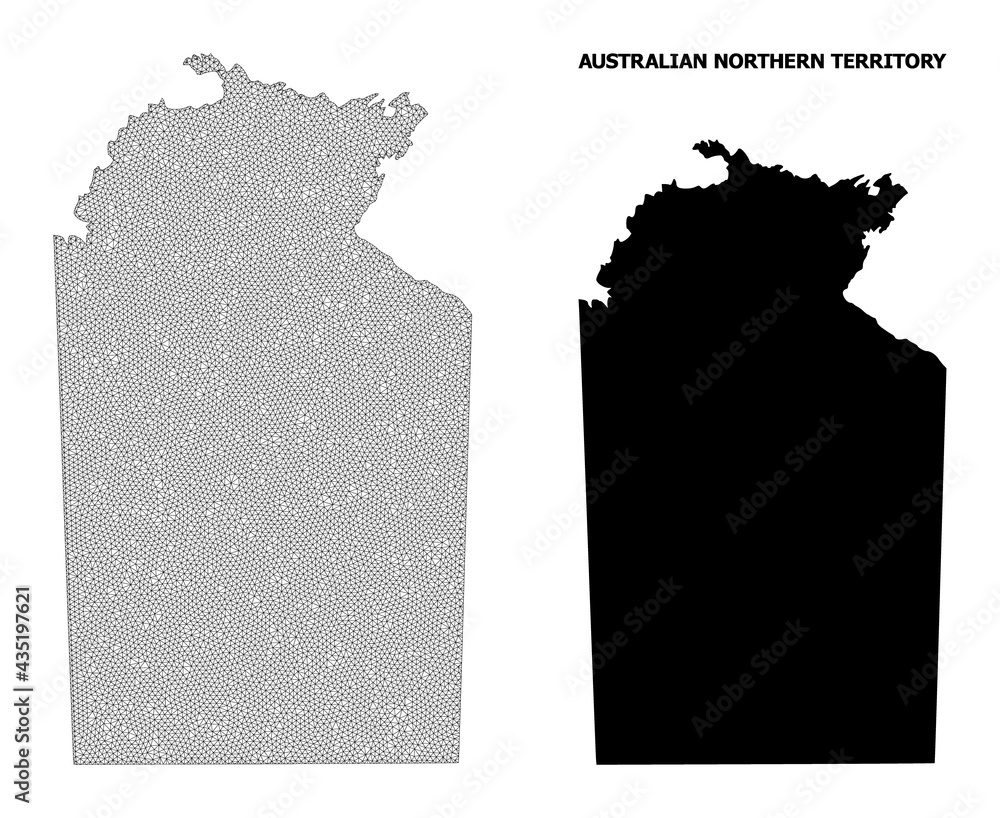 Polygonal mesh map of Australian Northern Territory in high detail ...