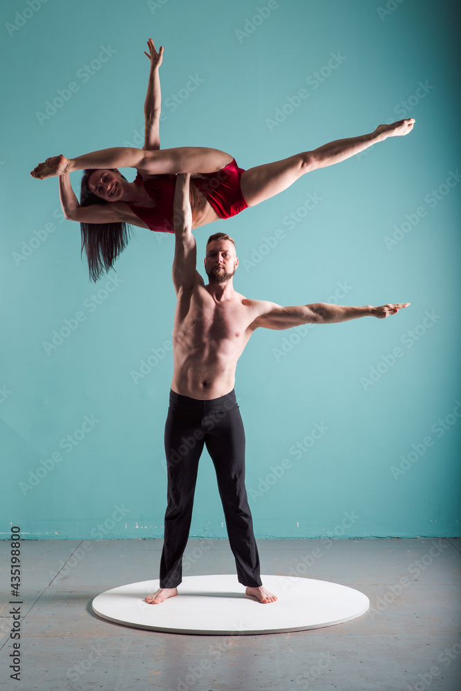 Couple of beautiful aerial gymnasts from Ukraine "Duo lotos" flying on ...