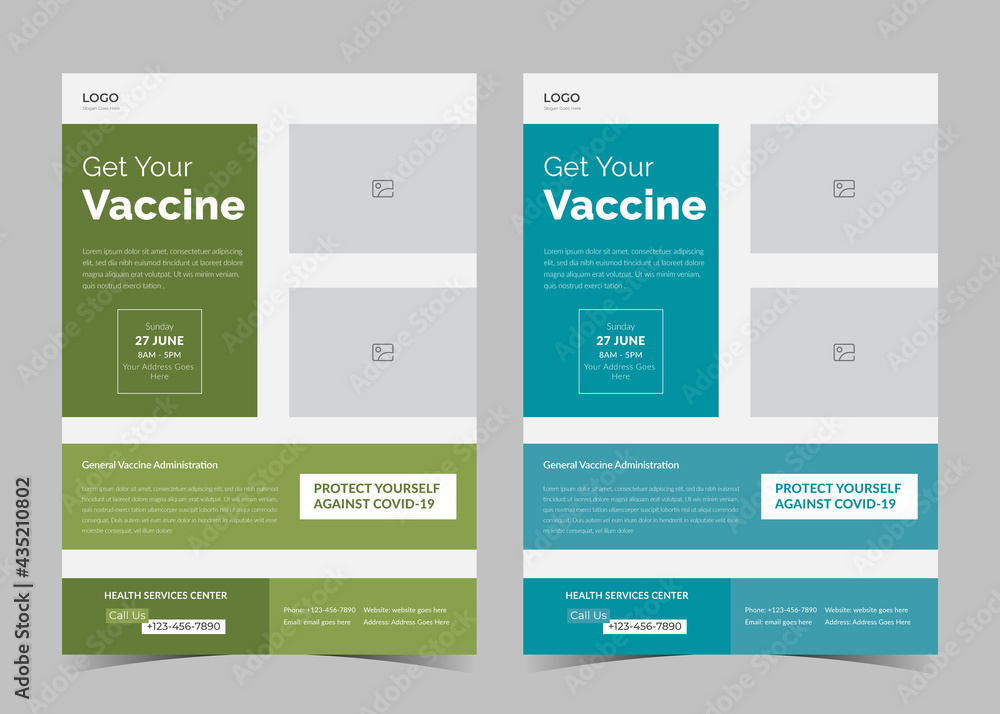 Vaccination flyer design. Vaccine leaflet template. Injection flyer ...