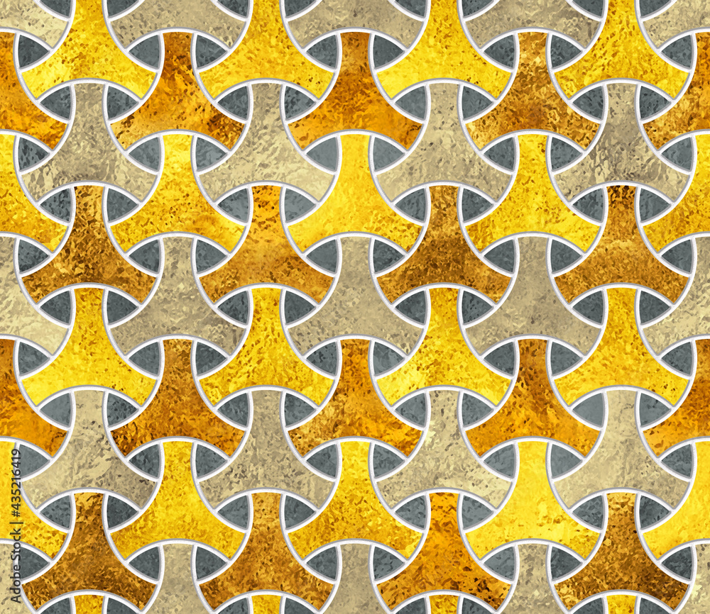 3D rendering gold seamless pattern for ceramic tiles for 3D project ...
