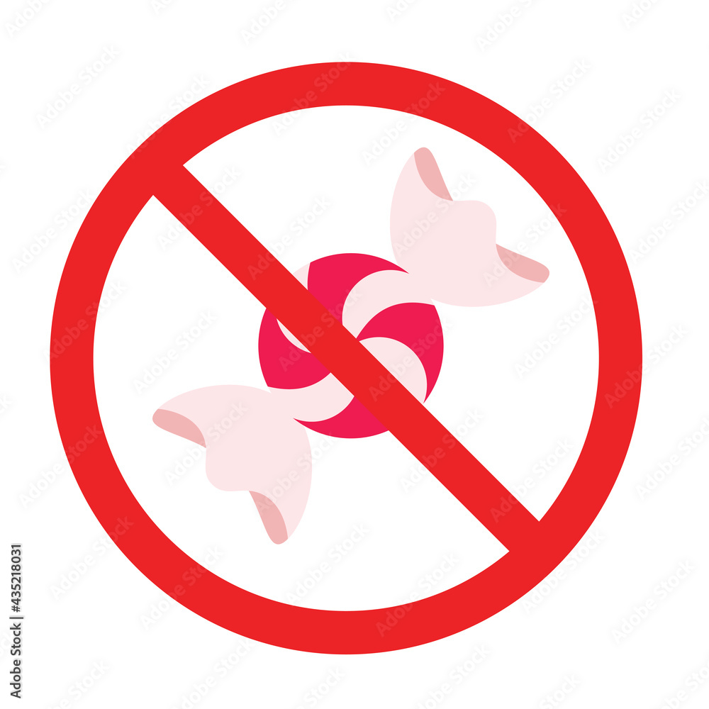 No sweets icon symbol warning sign 2021 Stock Vector | Adobe Stock