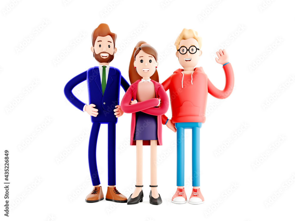 Business teamwork concept. Cartoon characters. A working team of ...