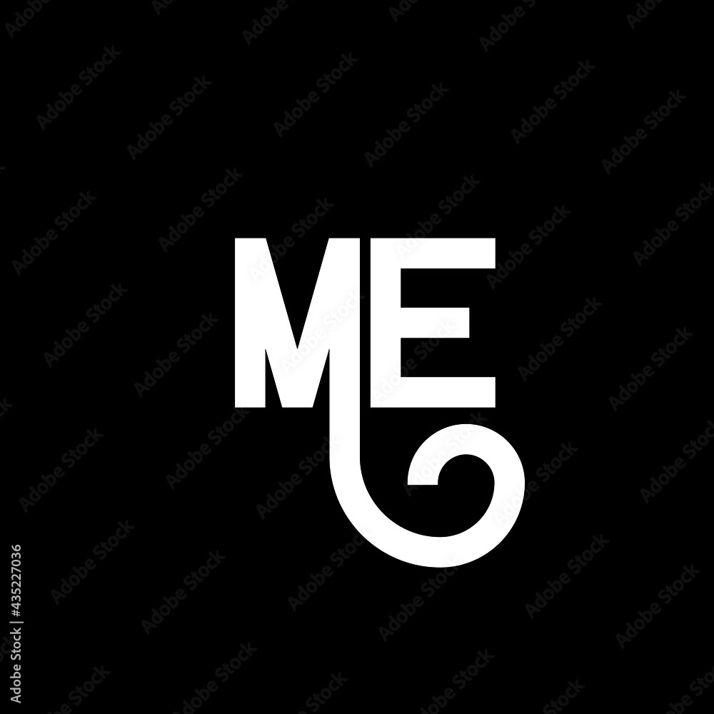 ME Letter Logo Design. Initial letters ME logo icon. Abstract letter ME ...