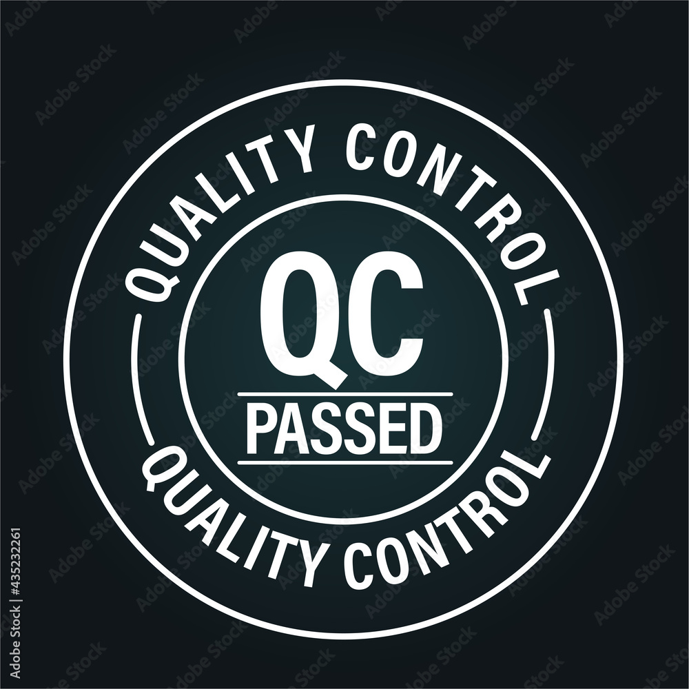 quality control passed vector icon, quality control checked and ...