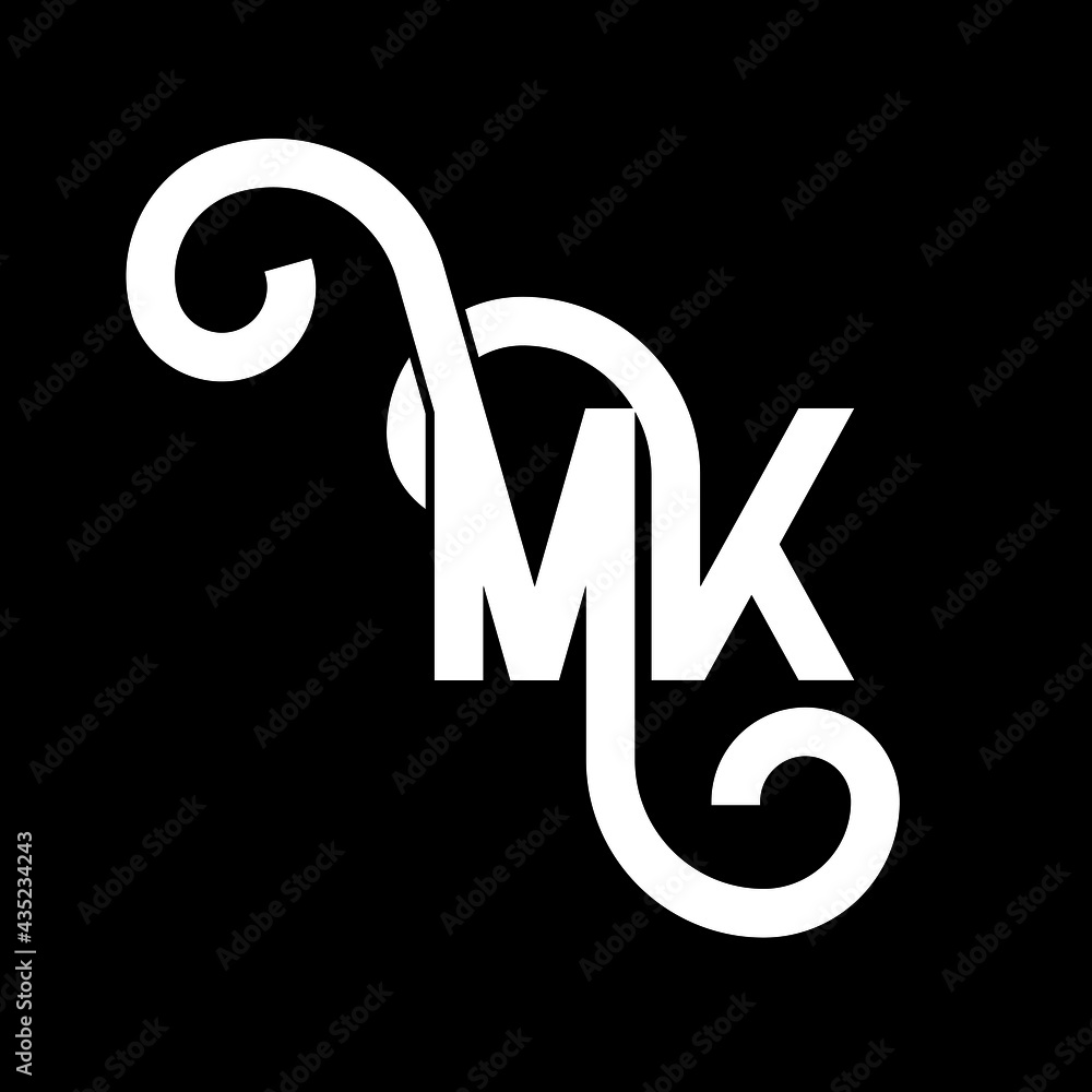 MK Letter Logo Design. Initial letters MK logo icon. Abstract letter MK ...