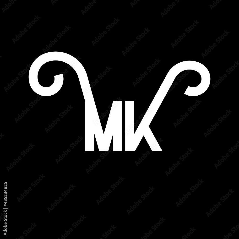 MK Letter Logo Design. Initial letters MK logo icon. Abstract letter MK ...
