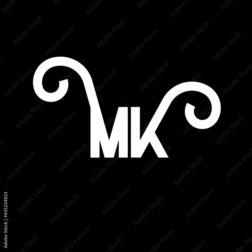 MK Letter Logo Design. Initial letters MK logo icon. Abstract letter MK ...